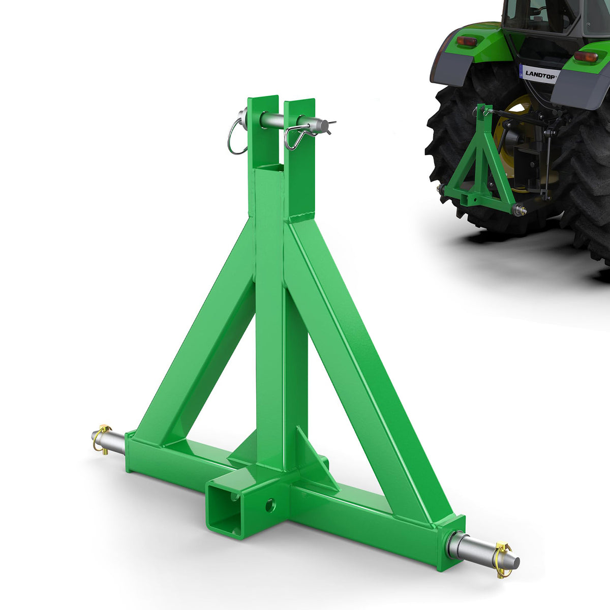 3 Point 2" Receiver Trailer Hitch Green | LANDTOP Tractor Attachments ...