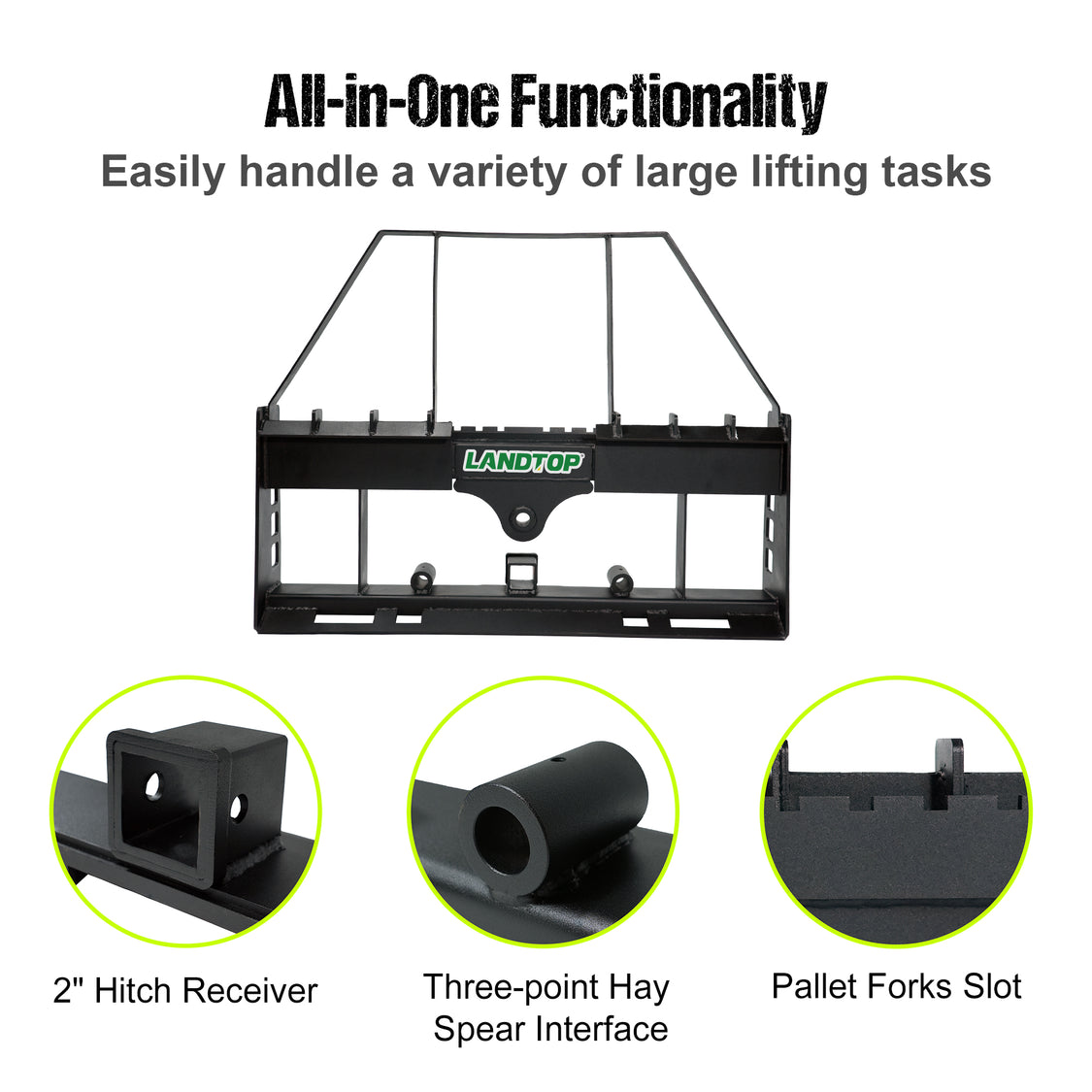 4000lbs Pallet Forks Frame Attachment With Head Rack & Receiver Hitch ...