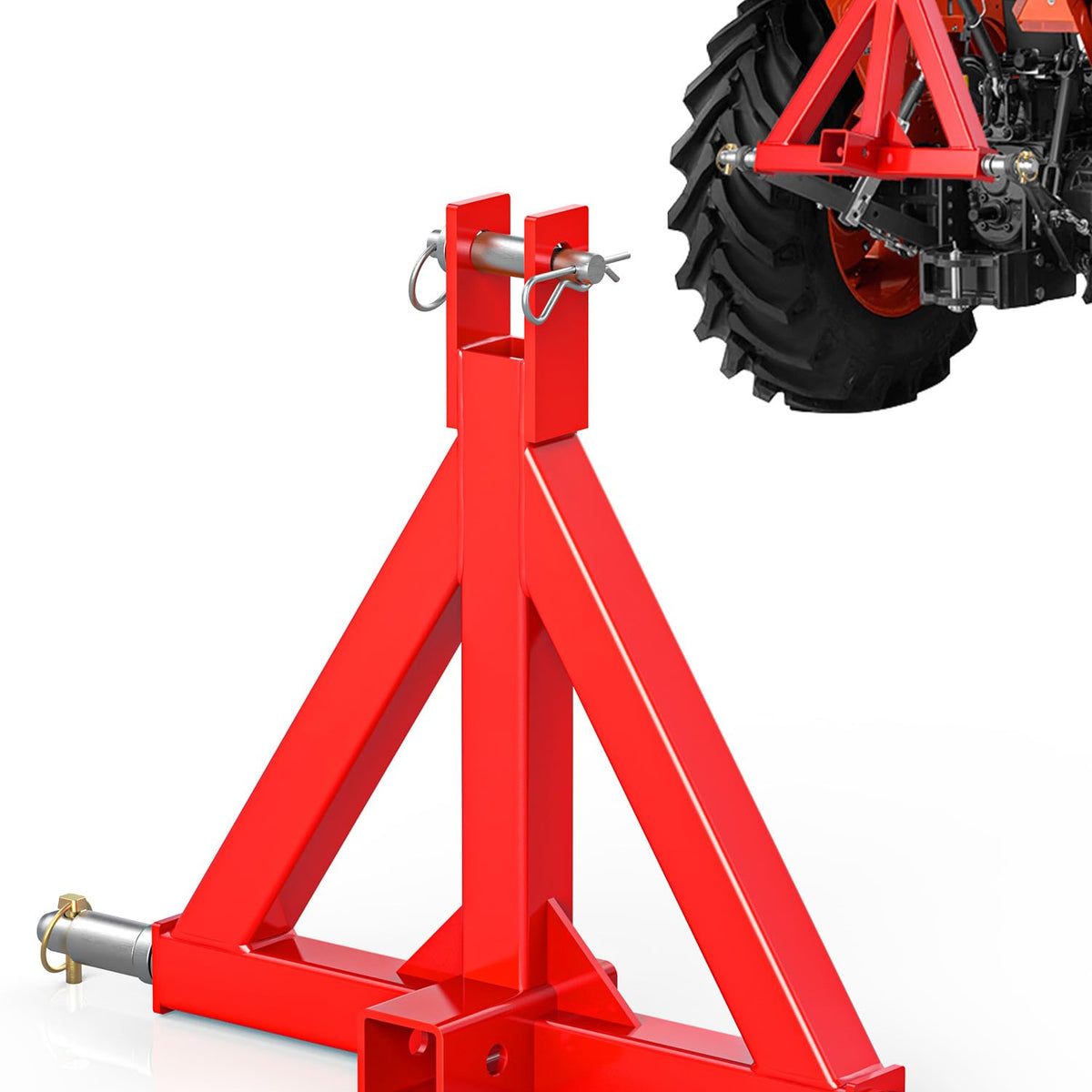 3 Point 2" Receiver Trailer Hitch Red | LANDTOP Tractor Attachments ...