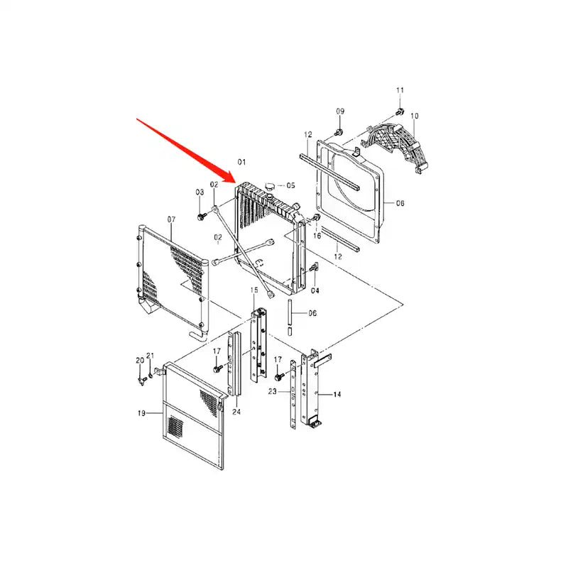 Water Tank Engine Radiator Core Assembly 4365743 For Hitachi Wheel Loa ...